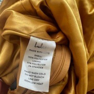 Lulus | Dresses | Romantically Speaking Mustard Yellow Cowl Laceup Maxi ...